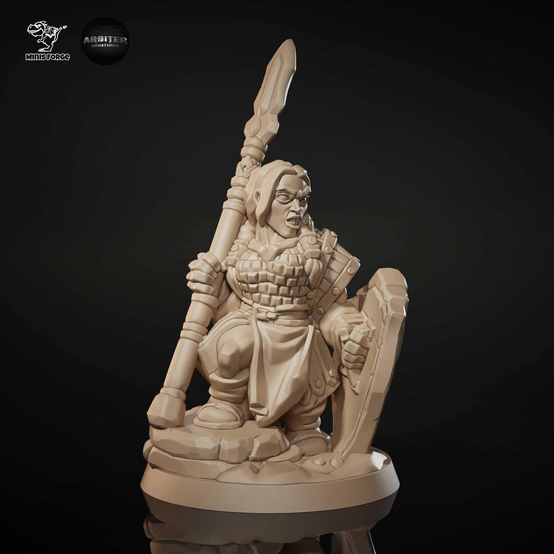 Dwarf Polemaiden Miniature 3D Print Dungeons and Dragons Mini RPG ...