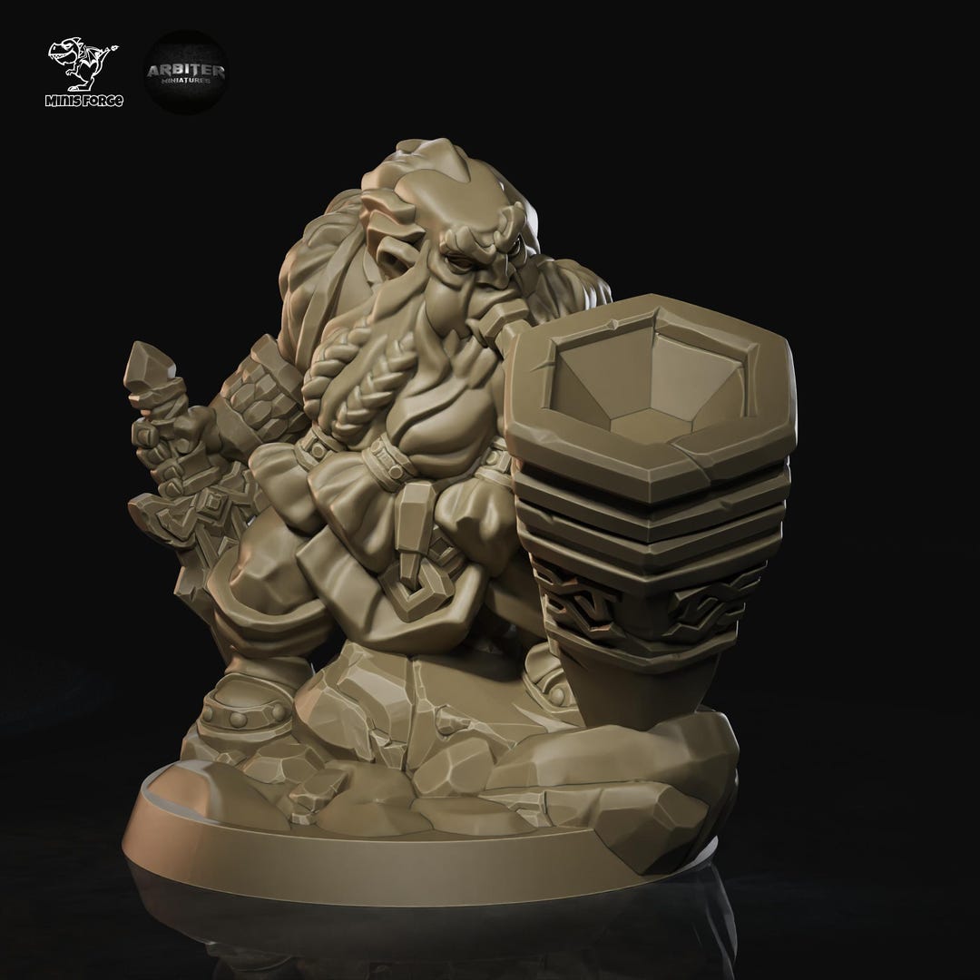 Dwarf Hornblower Miniature 3D Print Dungeons and Dragons Mini RPG ...