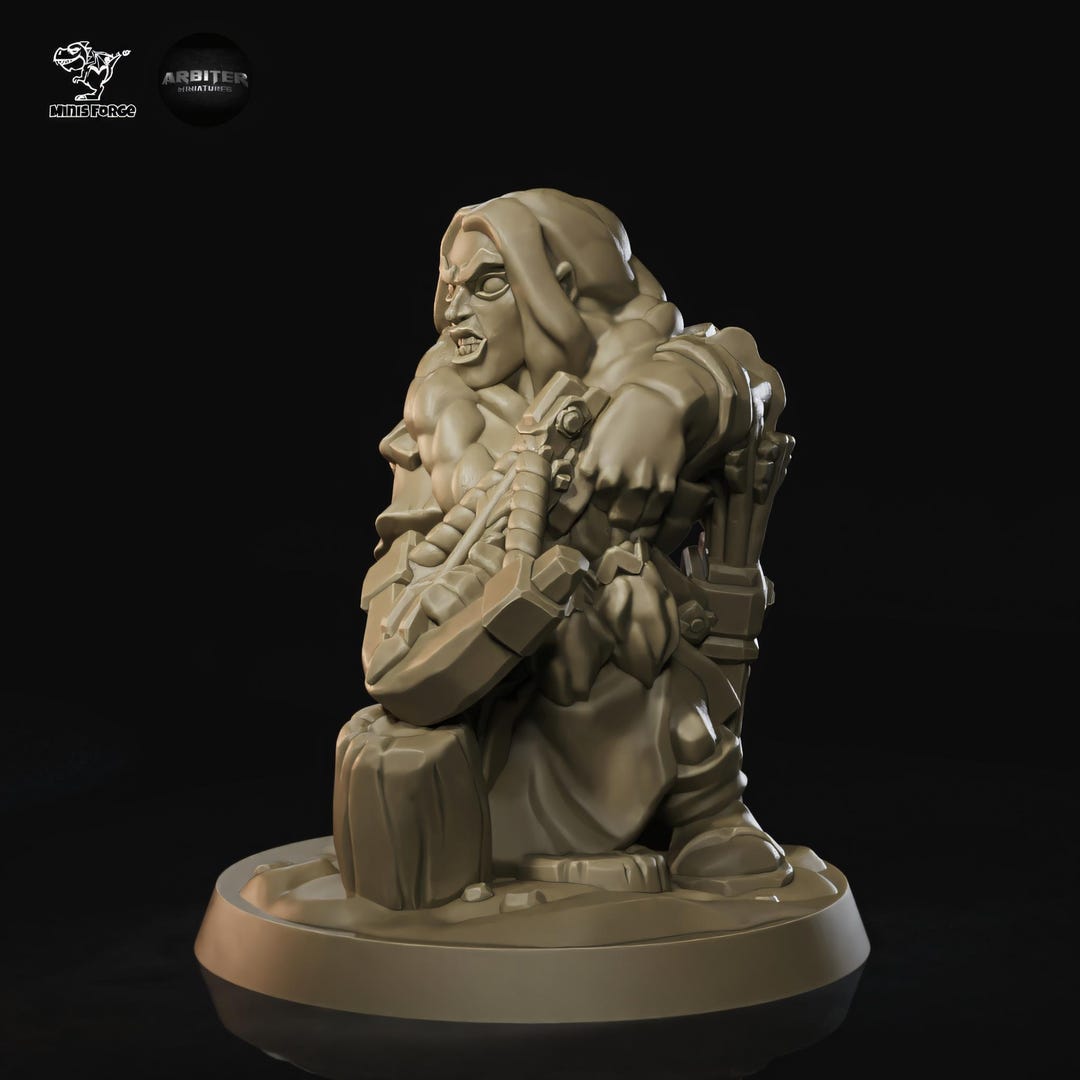 Dwarf Female Archer Miniature 3D Print Dungeons and Dragons Mini RPG ...