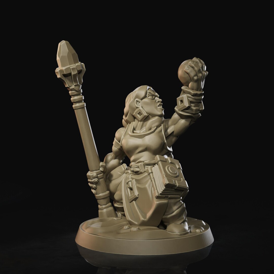 Arcane Dwarf Priest Miniature 3D Print Dungeons and Dragons Mini RPG ...