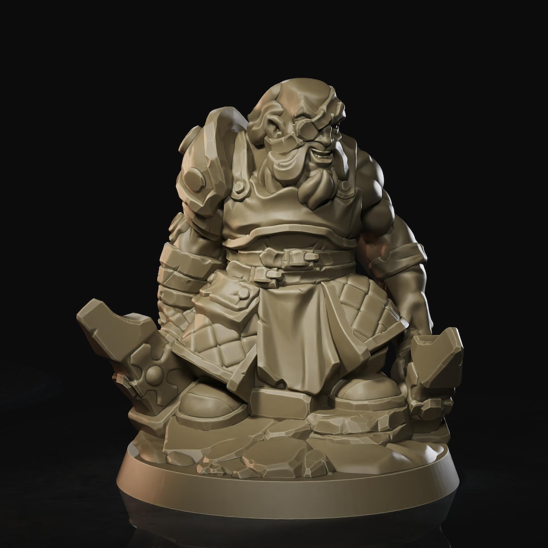 Dwarf Blacksmith 2 Miniature 3D Print Dungeons and Dragons Mini RPG ...