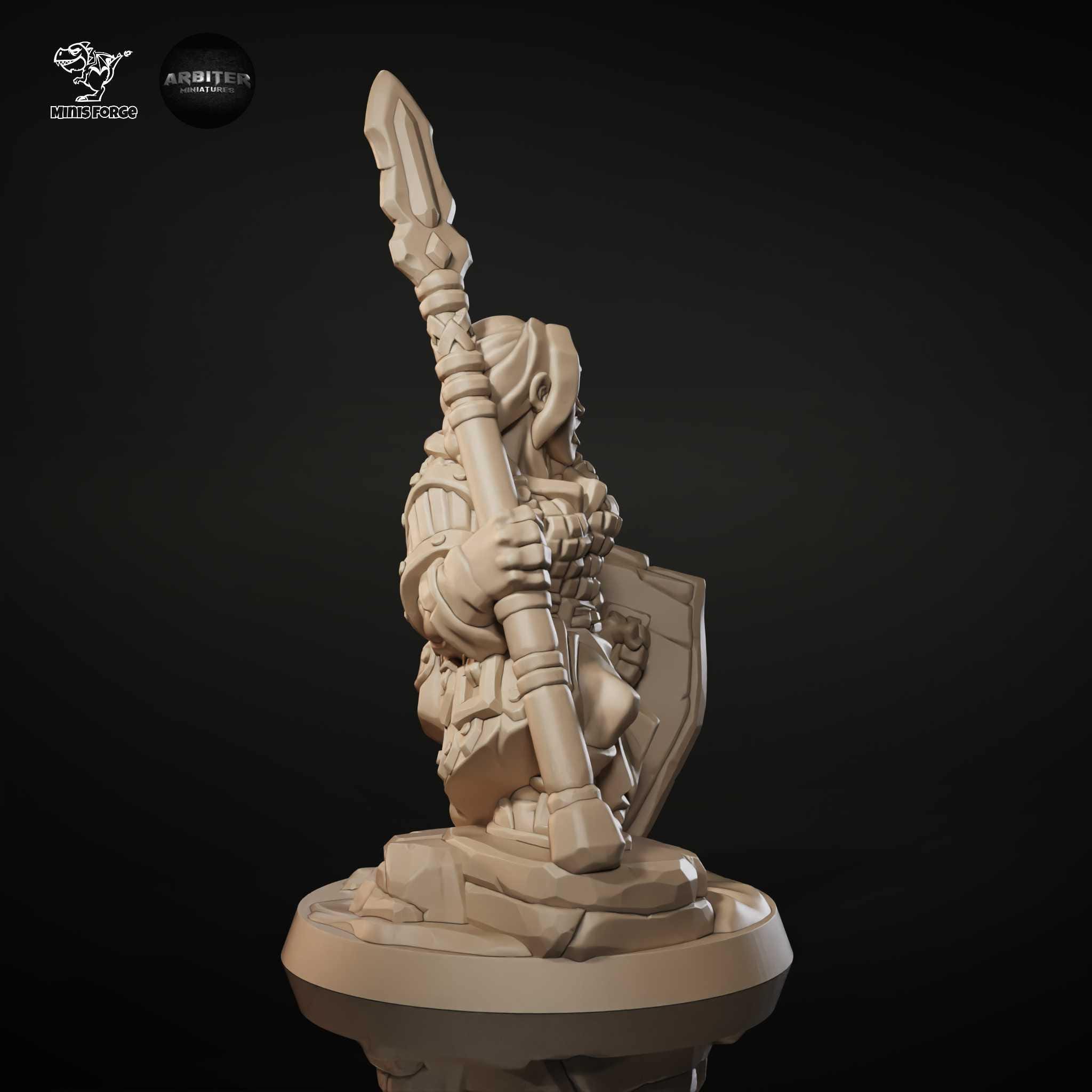 Dwarf Polemaiden Miniature 3D Print Dungeons and Dragons Mini RPG ...