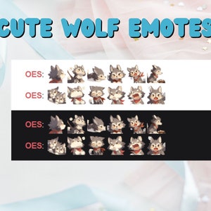 Cute Wolf Emote Pack, Streaming Platform Twitch Discord Youtube, Cute ...