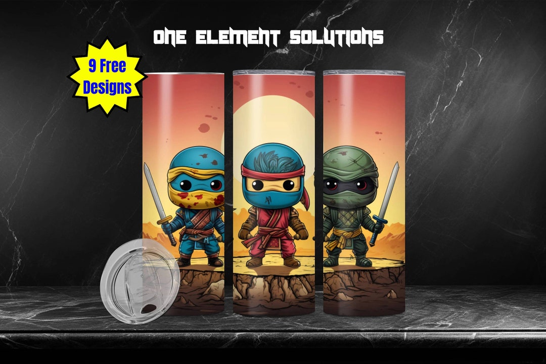 Fun Ninja Tumbler Wrap, 20oz Tumbler Wrap, Tumbler Sublimation Design ...