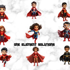 18 Superhero Kids Clip Art Bundle Ready to Print, Ready to Use ...