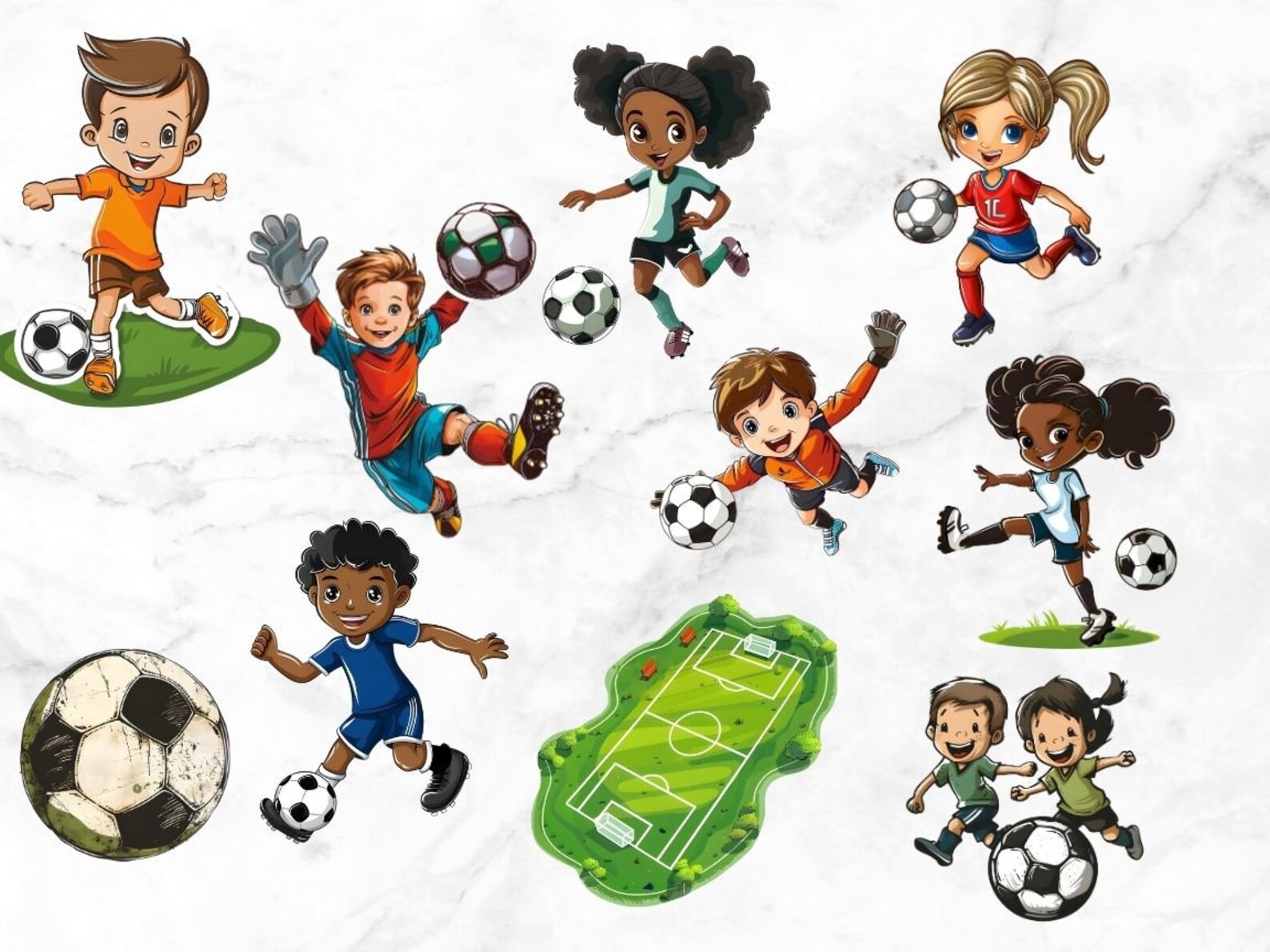 Kids Soccer Clipart Bundle, Soccer Projects Instant Download Soccer ...
