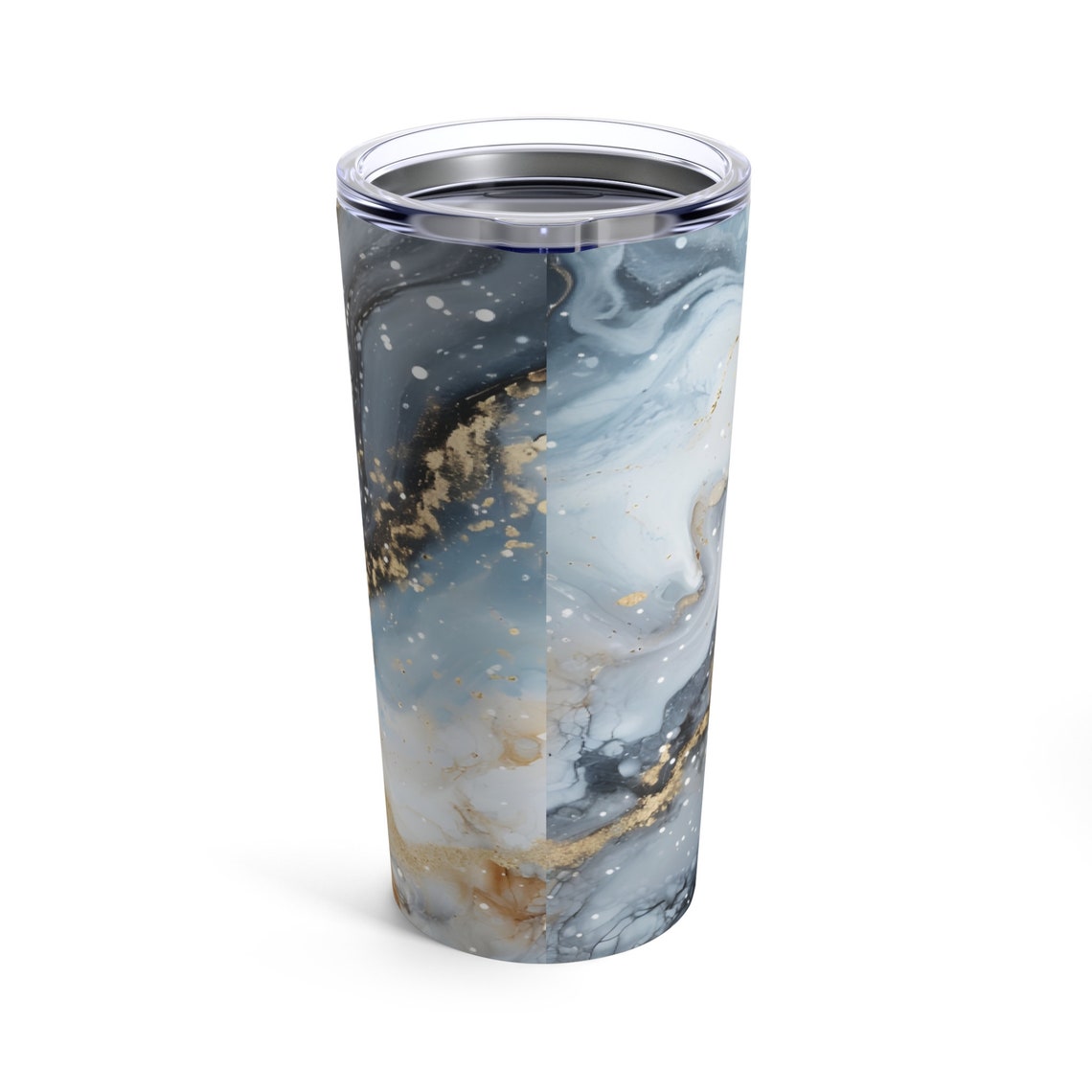 Personalized Name Blue Gold Agate 20 Oz Tumbler, Blue Ombre Custom ...