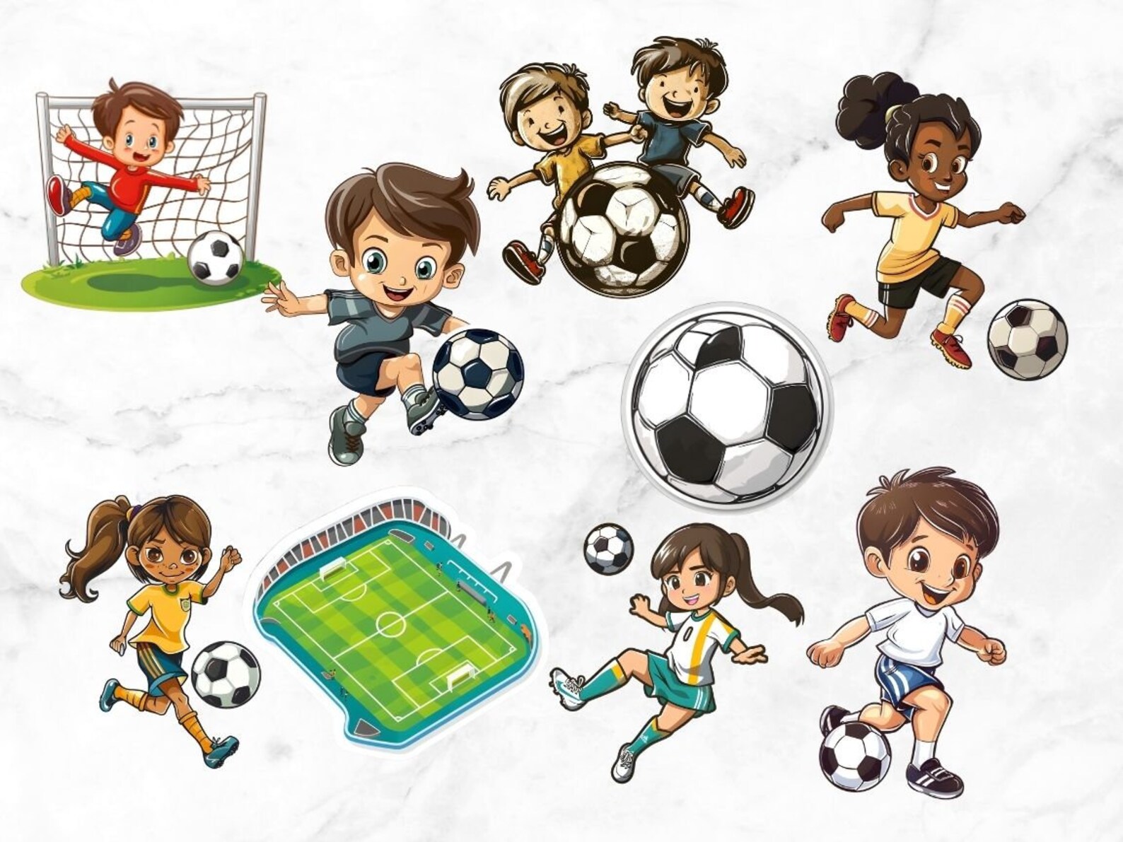 Kids Soccer Clipart Bundle, Soccer Projects Instant Download Soccer ...
