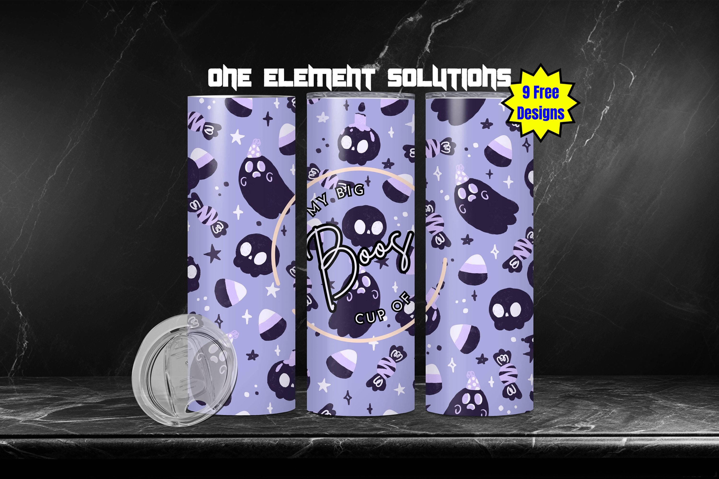 Halloween Ghosts and Skulls 20oz Tumbler Wrap Png, Skinny Tumbler ...