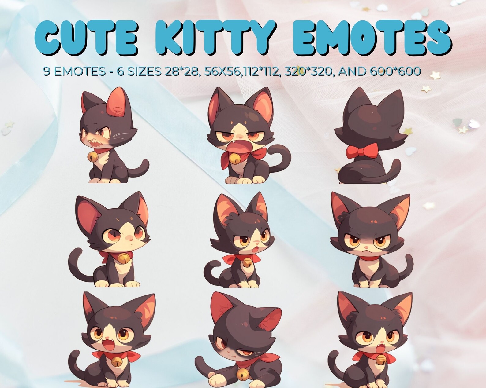 Cute Kitty Emote Pack, Streaming Platform Twitch Discord Youtube, Cute ...