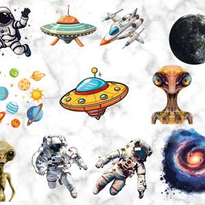 31 Space Themed Clip Art Bundle, Alien Planets Astronaut Galaxy and ...