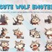 Cute Wolf Emote Pack, Streaming Platform Twitch Discord Youtube, Cute ...
