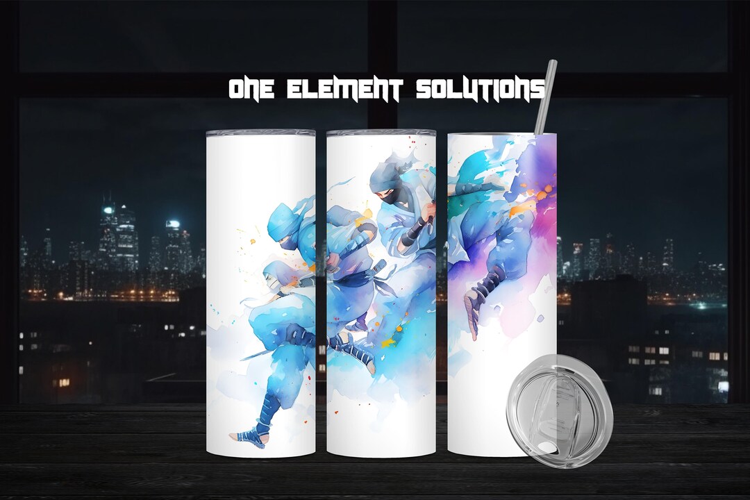 Watercolor Ninjas Tumbler Wrap 20oz Tumbler Wrap Sublimation Design ...