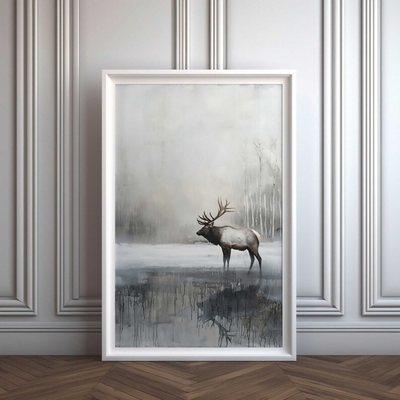 Minimalist Elk Wall Art Instant Download Digital Wall Print Ready Home ...