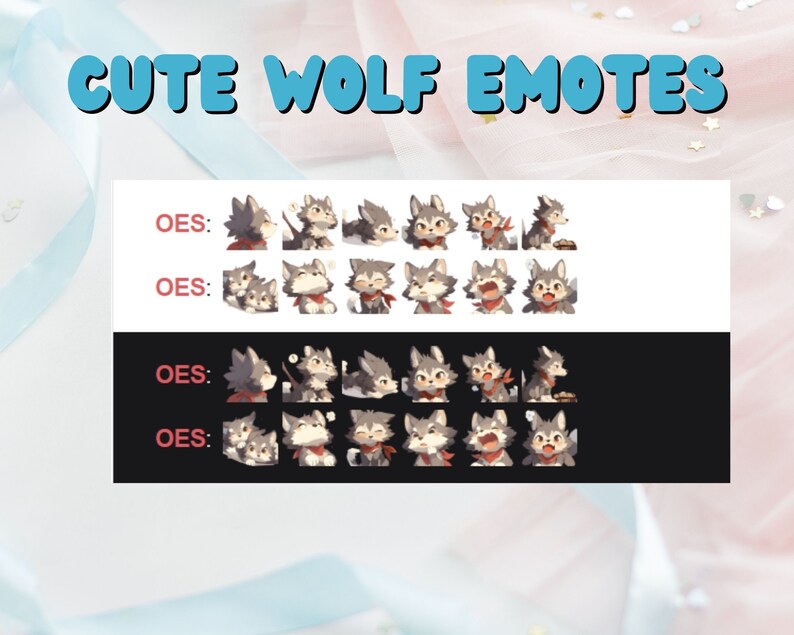 Cute Wolf Emote Pack, Streaming Platform Twitch Discord Youtube, Anime ...