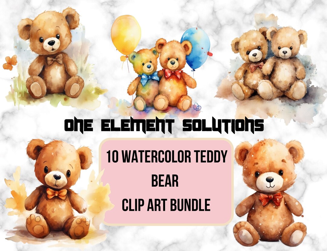 Watercolor Teddy Bear Clipart Bundle: Nursery Art (digital Download) - Etsy