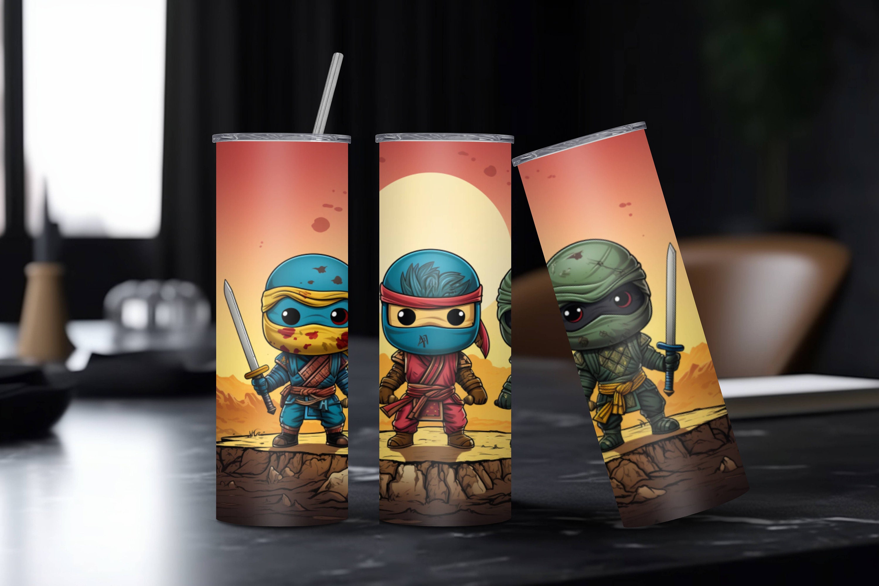 Fun Ninja Tumbler Wrap, 20oz Tumbler Wrap, Tumbler Sublimation Design ...