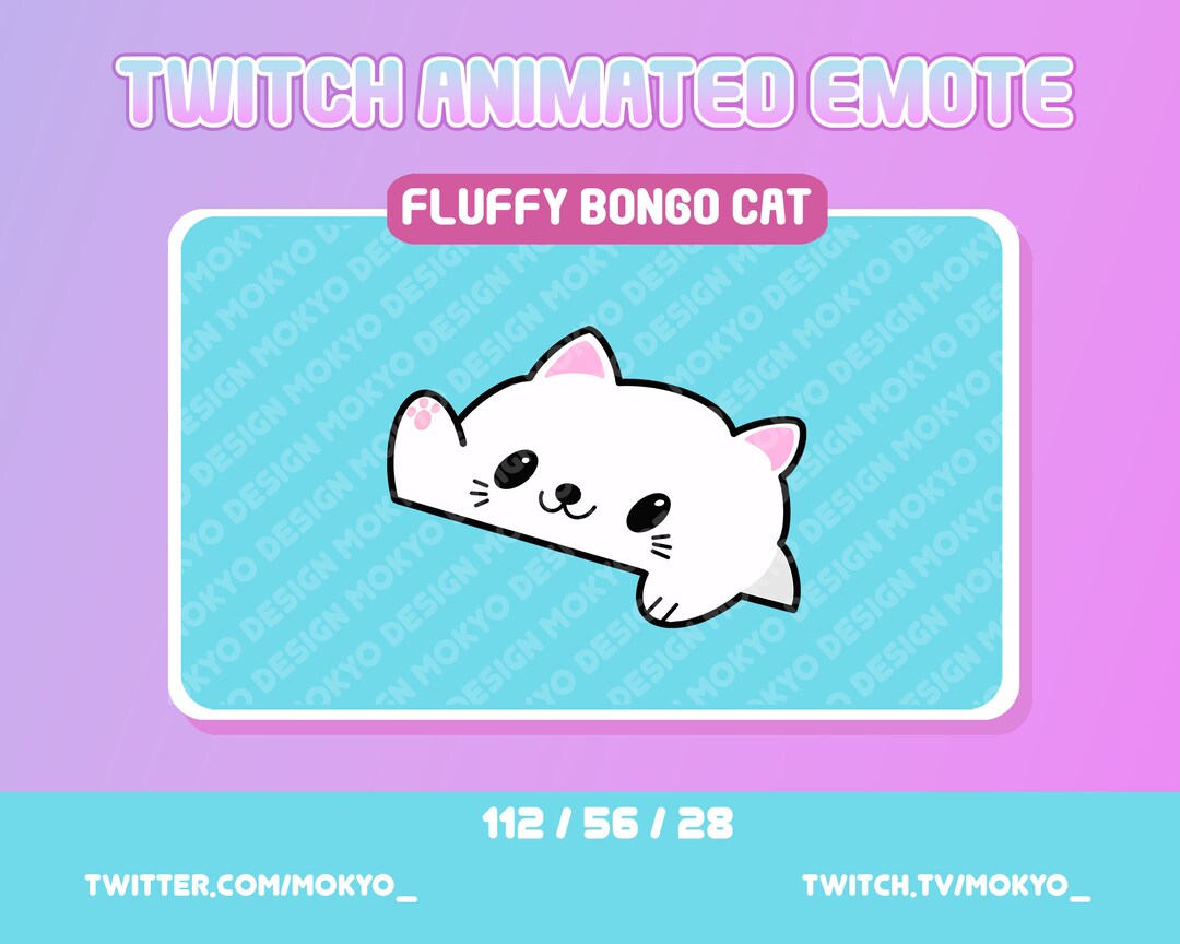 Fluffy Bongo Cat ANIMATED Emote - Twitch/youtube/discord - Cute Fluffy ...