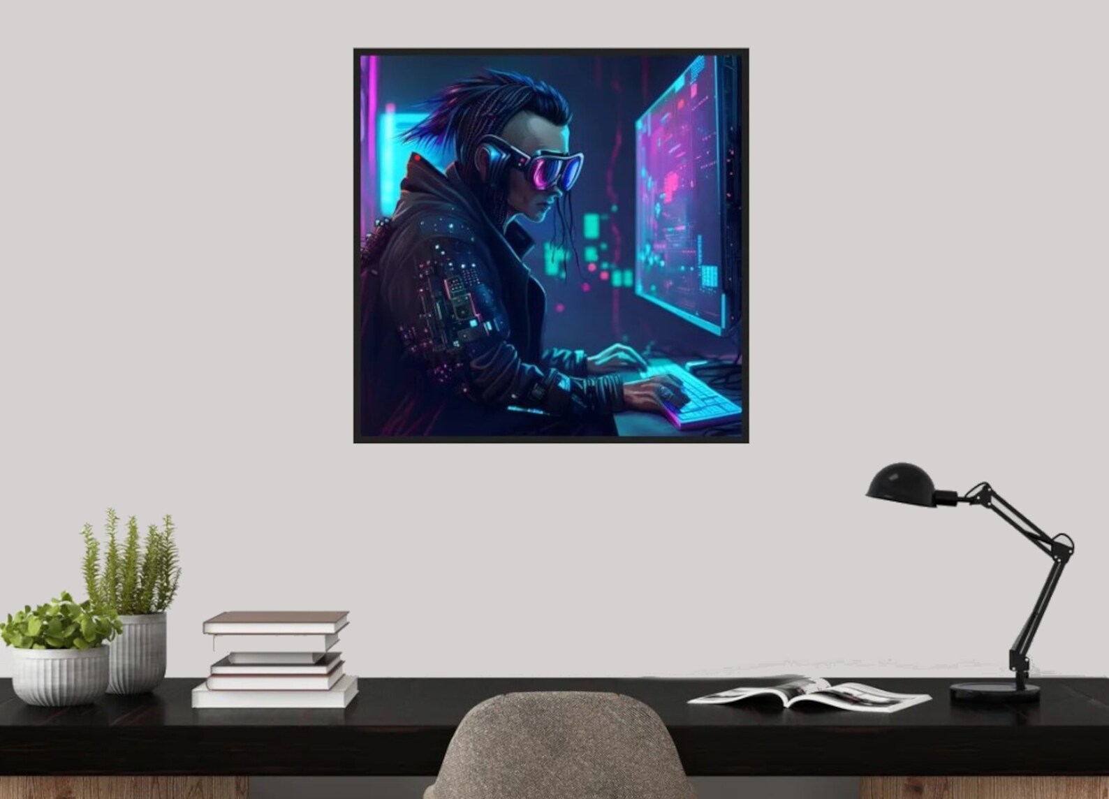Cyberpunk Hacker - Vibrant Hi Def Digital File - Etsy