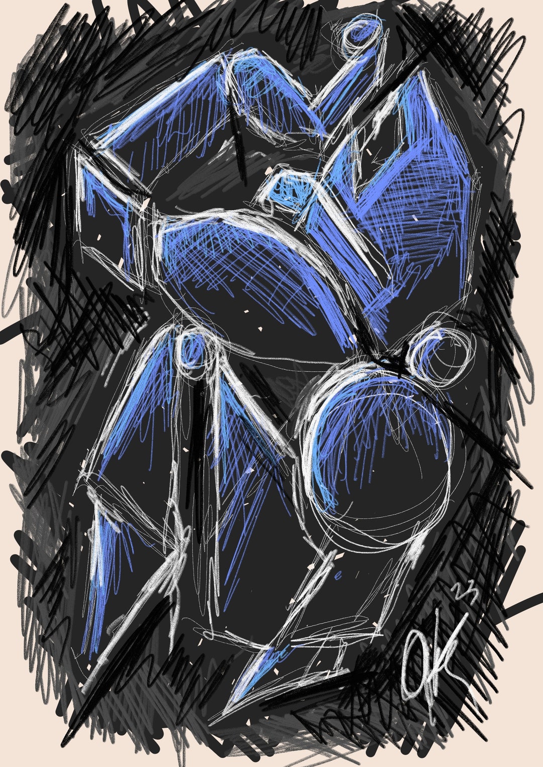 Thinking Man by AK - Original Art Digital Print - Etsy