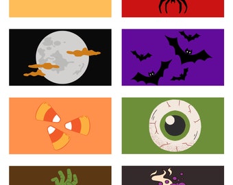 24 Halloween Flashcards, Montessori Printable Halloween Learning Cards ...