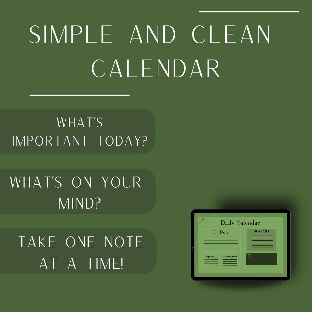 Simple and Stress Free Weekly/daily Digital Calendar, Gratitude, To-do ...