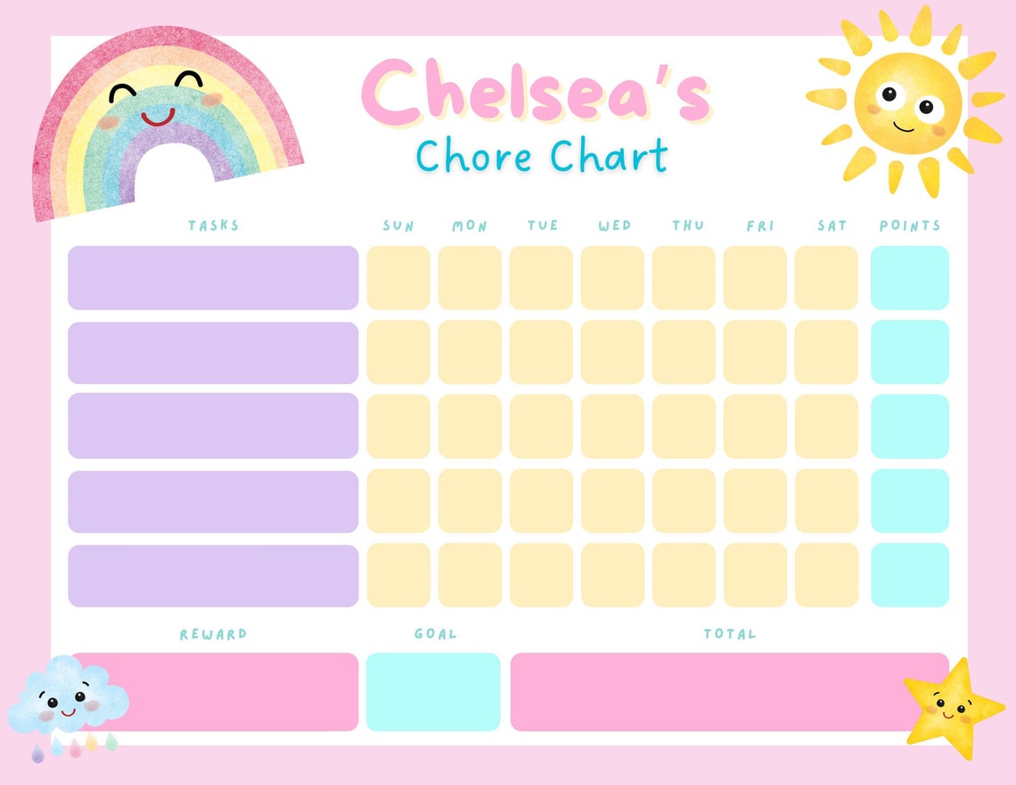 Personalized Chore Chart - Etsy