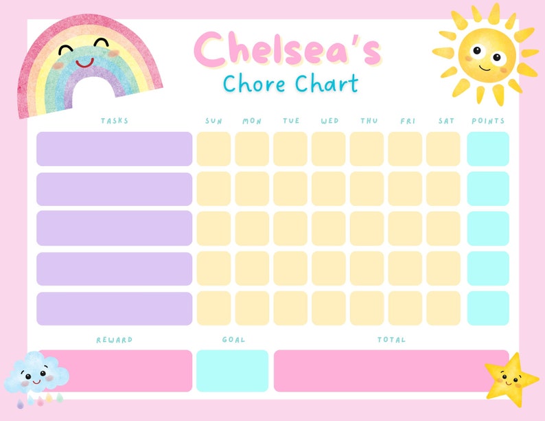 Personalized Chore Chart - Etsy