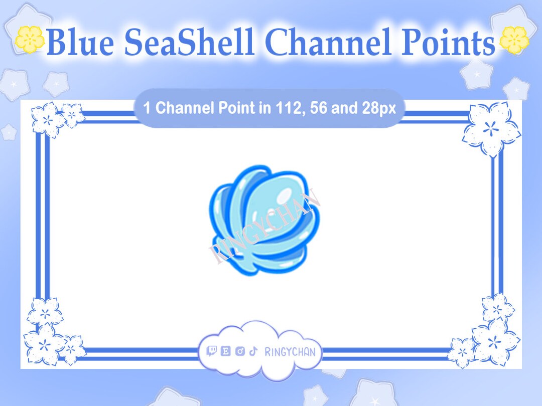 Blue Seashell Channel Points for Twitch/twitch Channel Point Icon ...