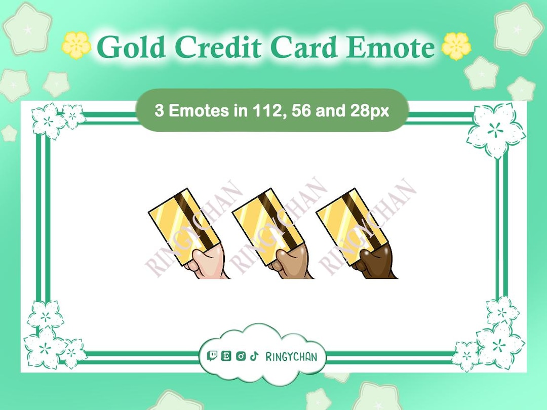 Gold Credit Card Emote for Twitch/discord | Custom Twitch Emotes ...