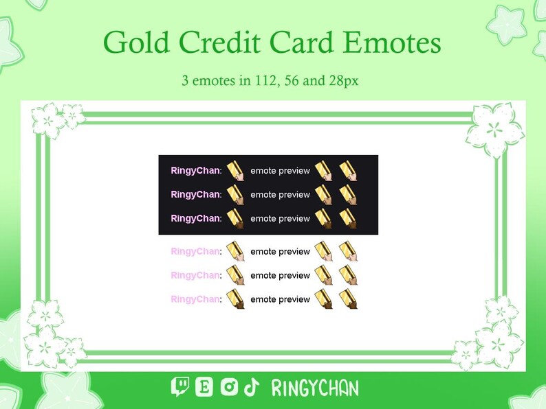Gold Credit Card Emotes | Twitch | Discord | Custom Twitch Emotes ...