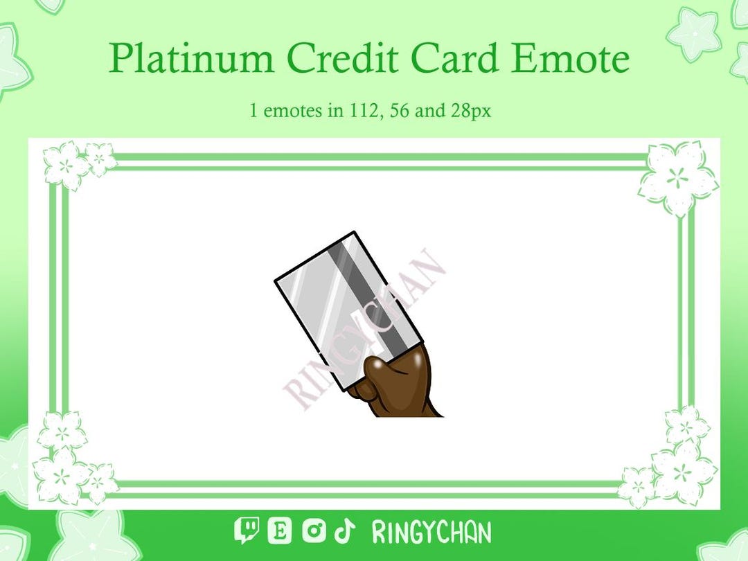 Platinum Credit Card (dark) Emote for Twitch | Discord | Custom Twitch ...