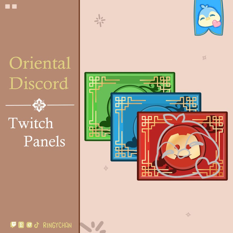 Oriental Discord Twitch Panel 800x620 | Custom Twitch Panel | Cute ...