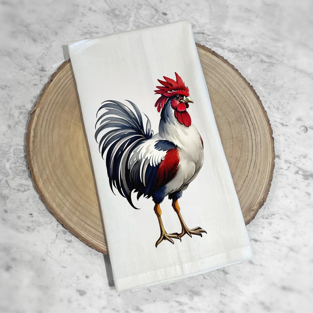 Rooster Tea Towel | Chicken Tea Towel | Rooster Chicken Kitchen Towel ...