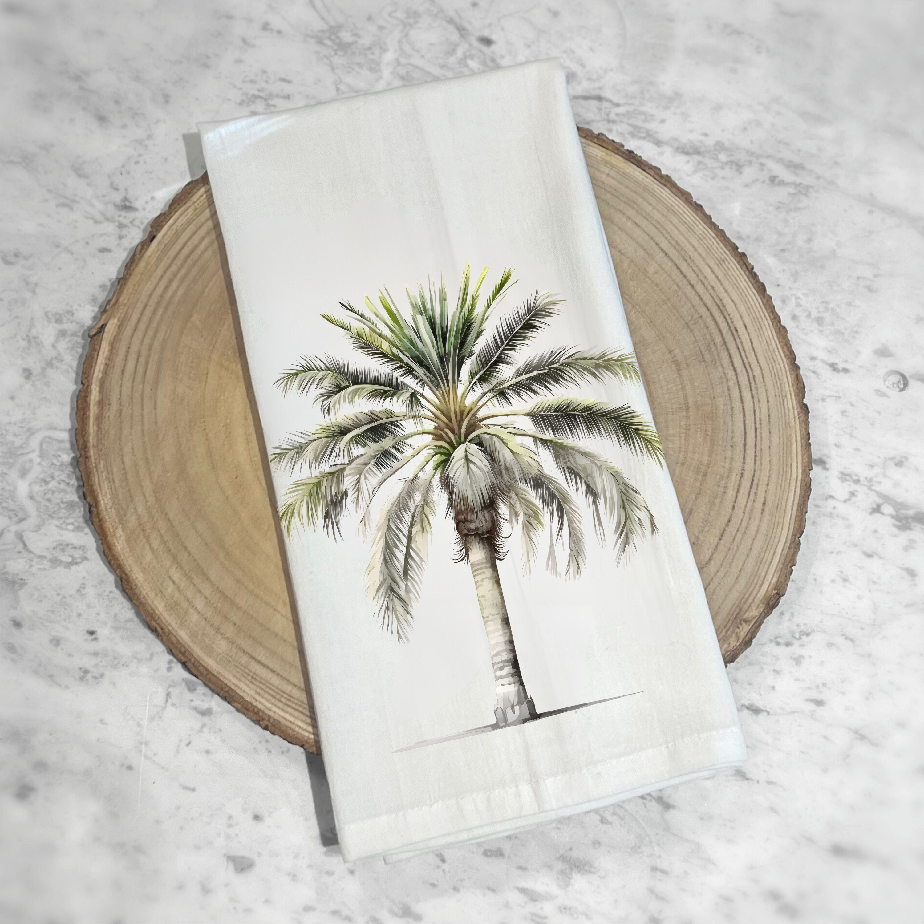 Palm Tree Tea Towel Palm Tree Kitchen Towel Guest Bathroom Hand Towel ...