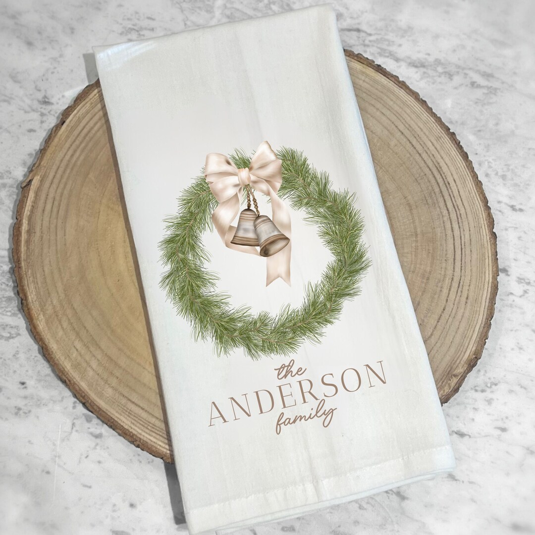 Personalized Christmas Tea Towel | Personalized Christmas Kitchen Towel ...