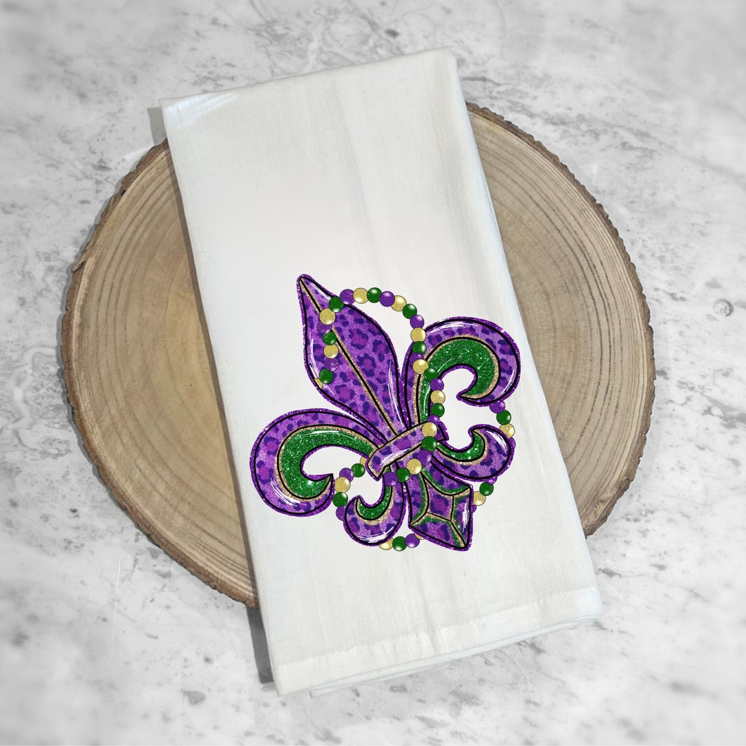 Mardi Gras Tea Towel | Mardi Gras Kitchen Towel | Mardi Gras Hand Towel ...
