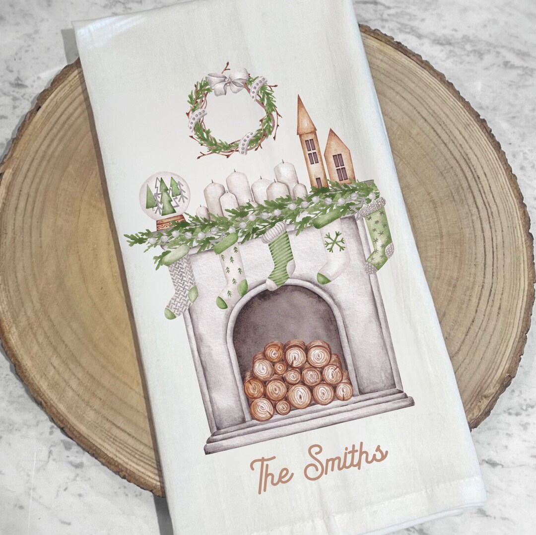 Personalized Christmas Tea Towel | Personalized Christmas Kitchen Towel ...