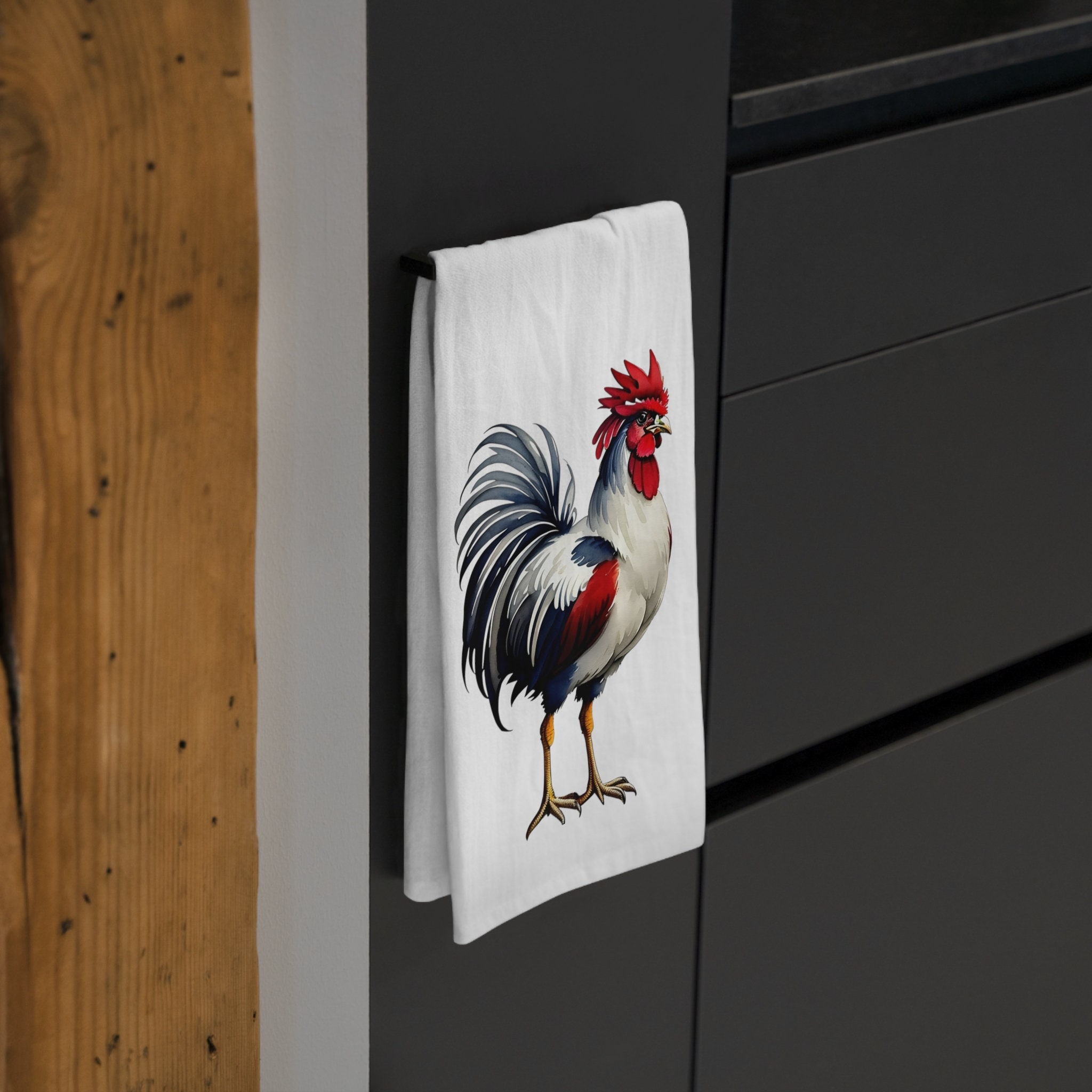 Rooster Tea Towel Farmhouse Kitchen Towel Guest Bathroom Hand Towel ...