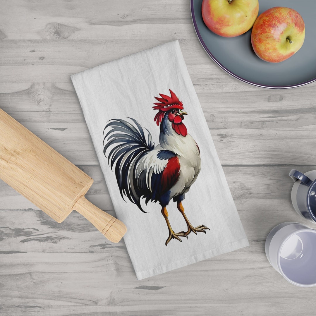 Rooster Tea Towel Farmhouse Kitchen Towel Guest Bathroom Hand Towel ...