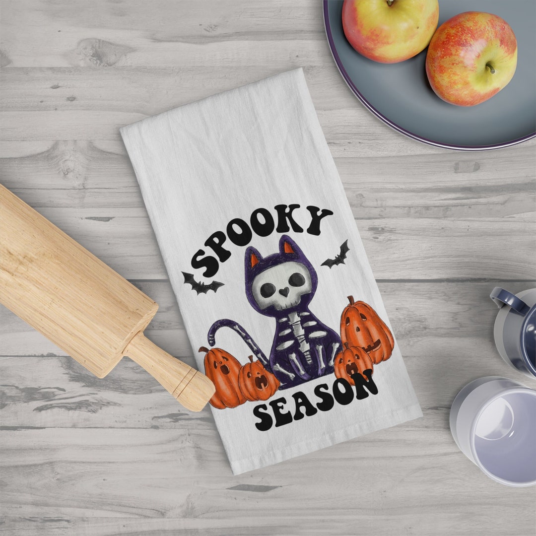Halloween Tea Towel Kitchen Decor Halloween Towel Halloween - Etsy