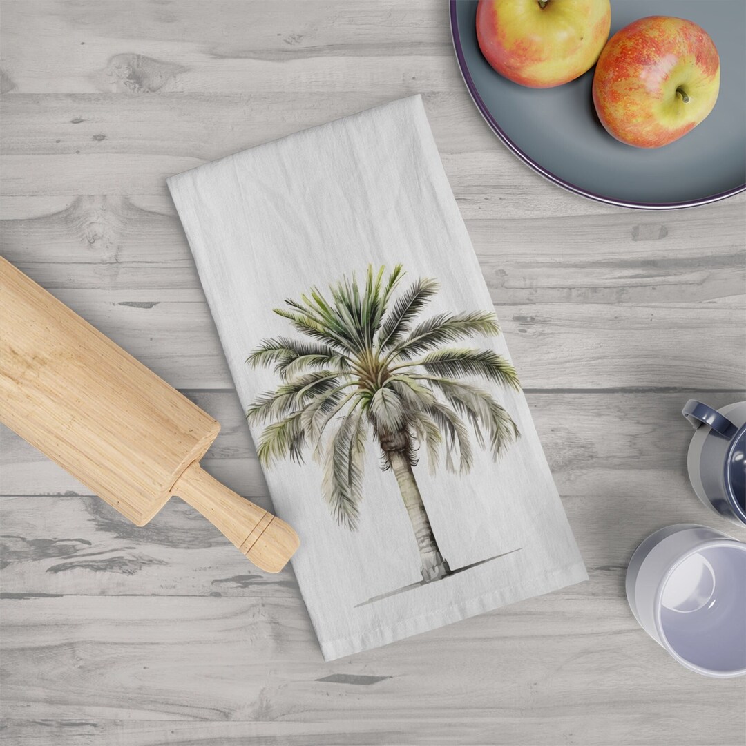 Palm Tree Tea Towel Palm Tree Kitchen Towel Guest Bathroom Hand Towel ...