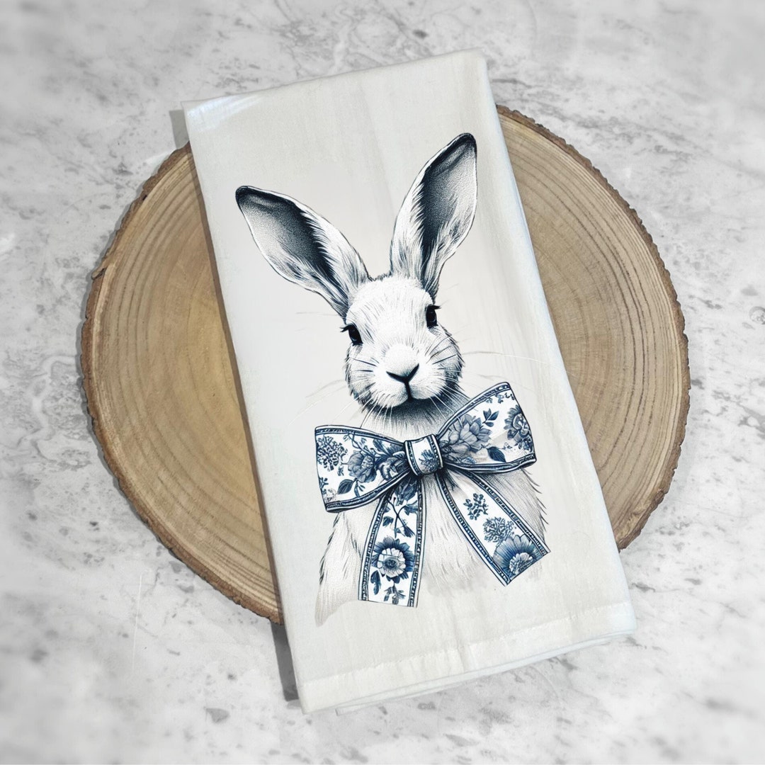 Bunny Tea Towel | Easter Tea Towel | Spring Tea Towel | Bunny Kitchen ...