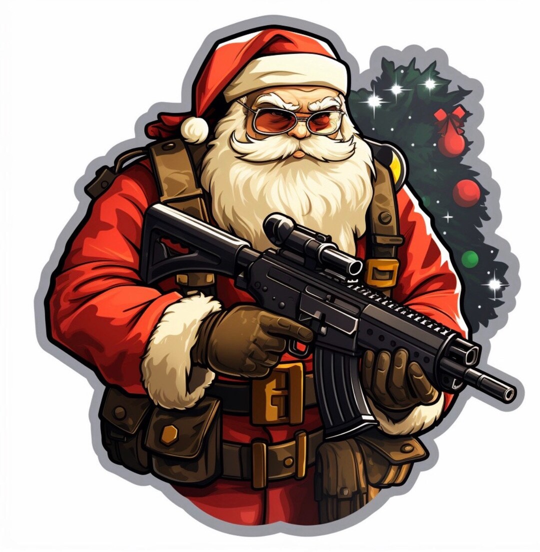 The Right to Bear Cheer Tactical Santa Sticker - Etsy