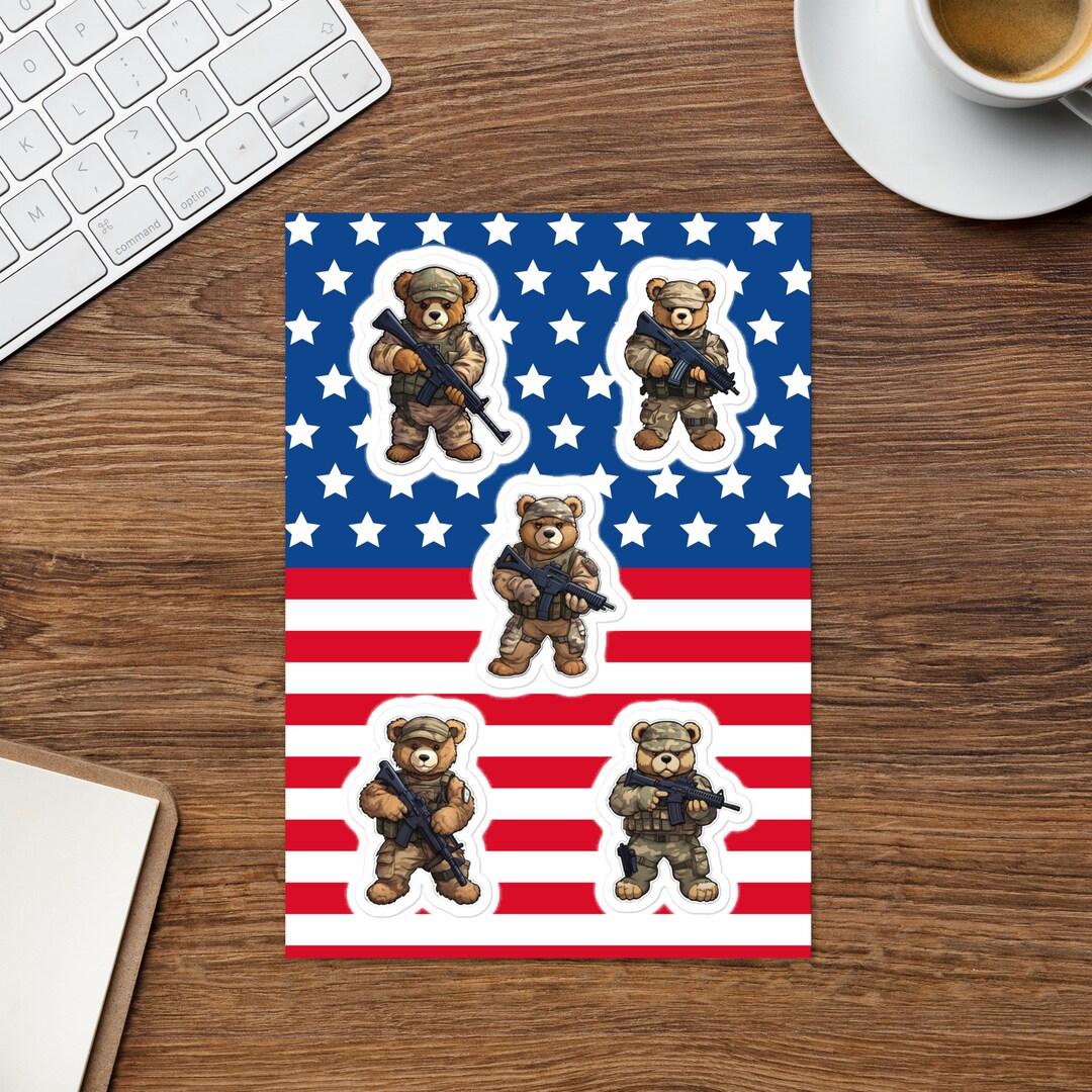 Tactical Teddy Bear Stickers, Military, Sticker Sheet - Etsy