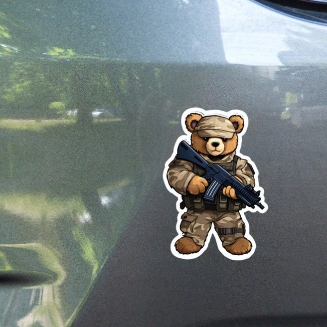 Tactical Teddy Bear, Military, Bubble-free Stickers - Etsy