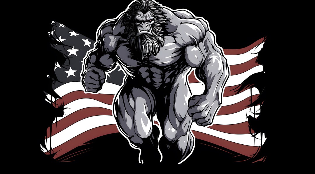 American Monster Sticker Flag Sasquatch Werewolf Bigfoot - Etsy