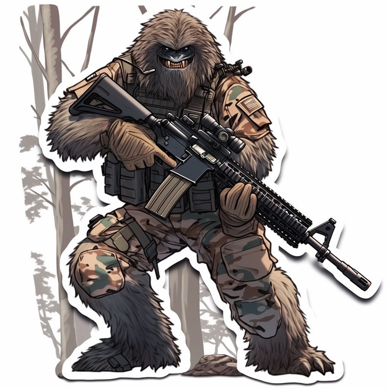 Tactical Bigfoot Sasquatch Sticker CLEARANCE - Etsy