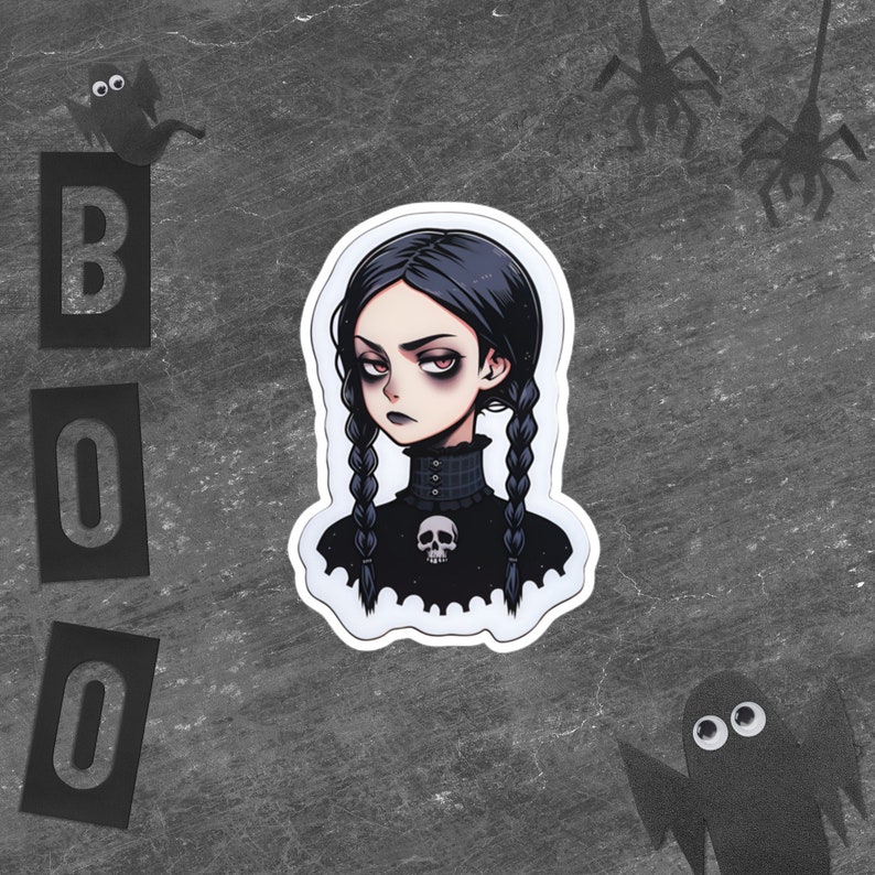 Goth Wednesday Addams Sticker - Etsy
