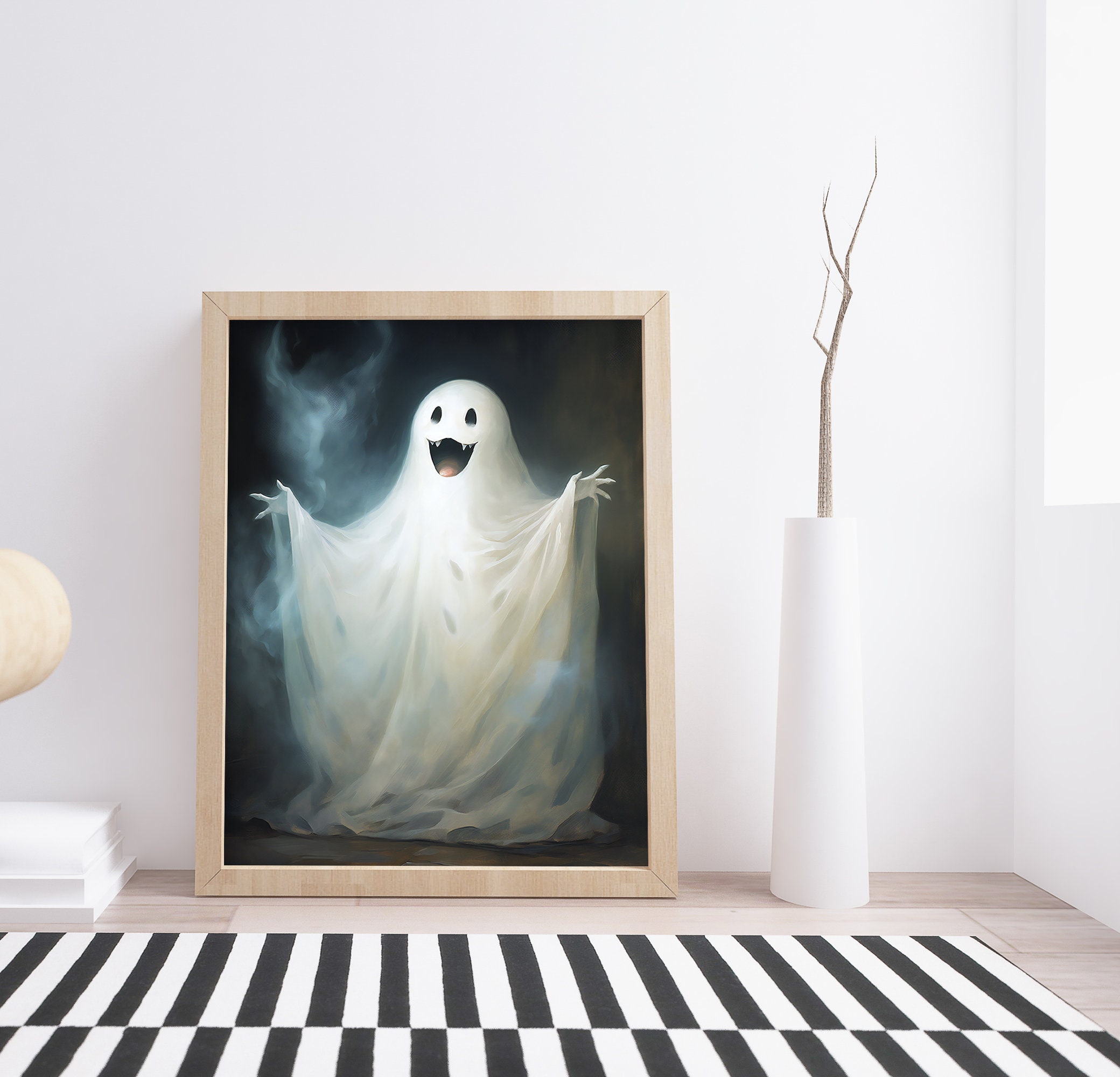 Ghost Poster, Cute Artwork, Ghost Mural - Etsy